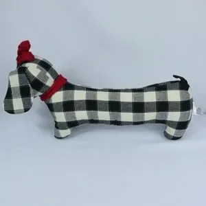 Mon Ami | Holiday | Mon Ami Dachshund Plush Dog Black White Gingham ...